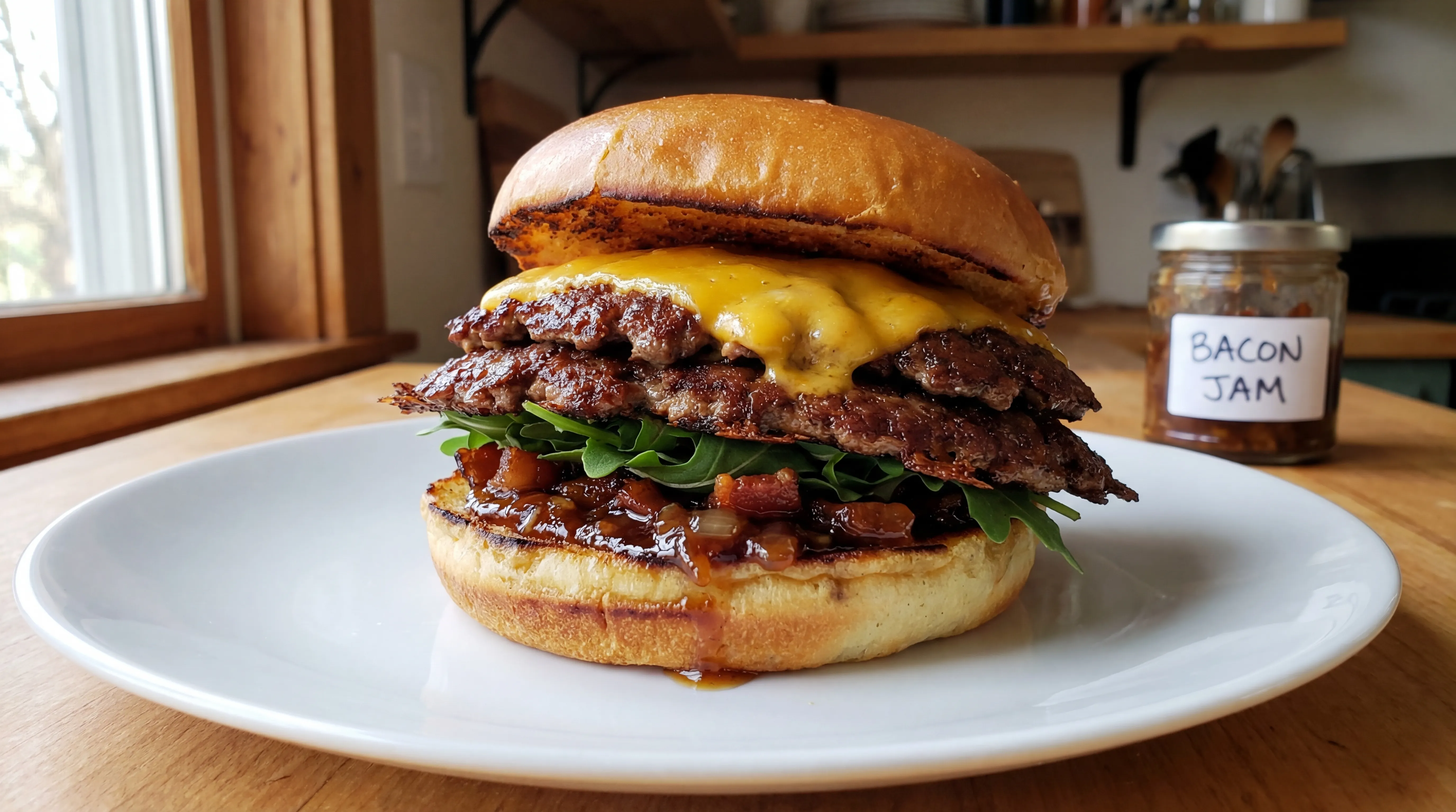 Bacon Jam Cheddar Smash Burger | Time for Burgers | Time for Burgers